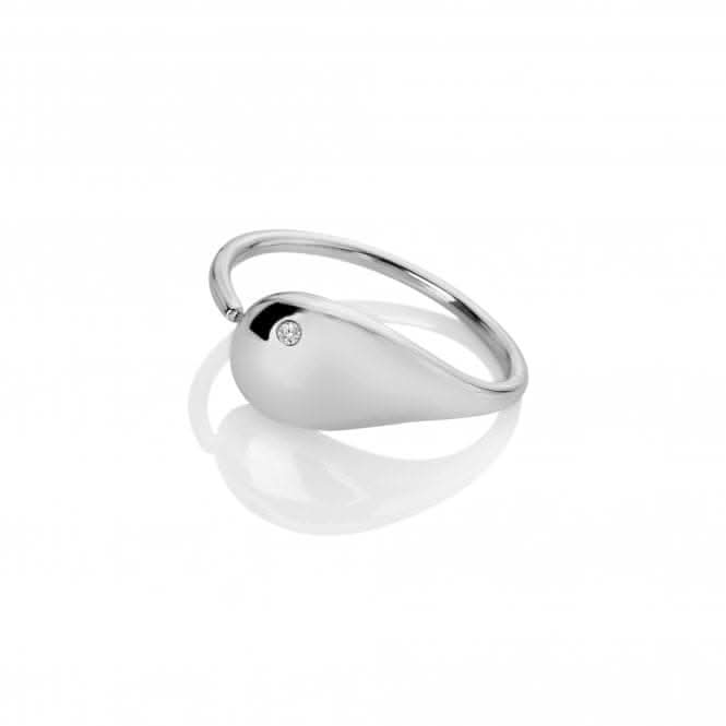 Silver Tide Ring with Diamond – Acotis Jewellery