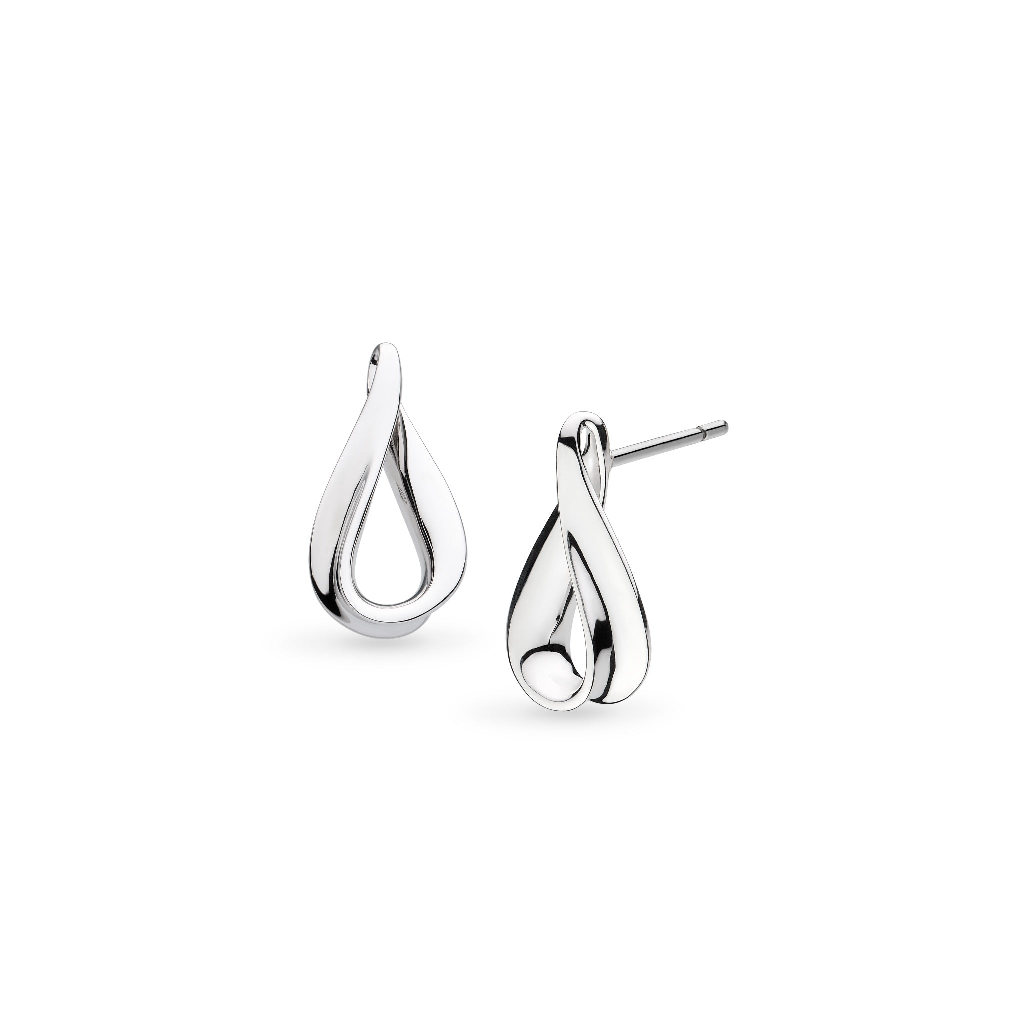 Kit Heath Serenity Loop Rhodium Plated Grande Stud Earrings – Acotis ...