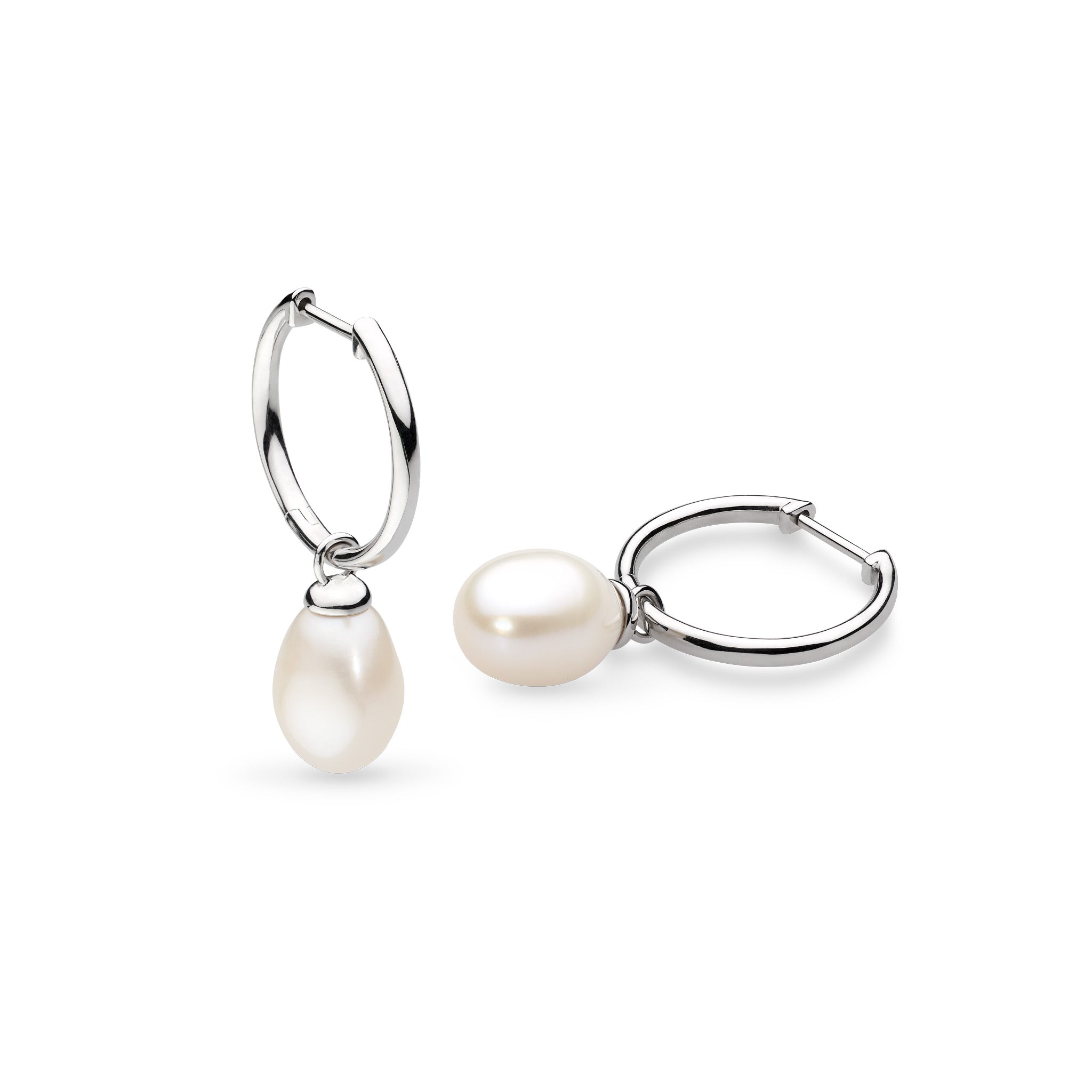 Kit Heath Revival Classic Pearl FP Rhodium Plated Hinged Hoop – Acotis ...