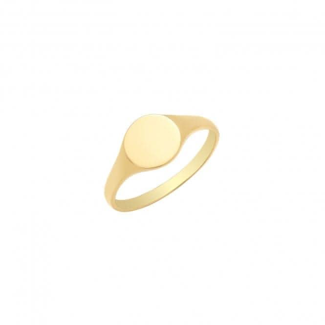 9ct Yellow Gold Babies Plain Round Signet Ring RN925 – Acotis Jewellery