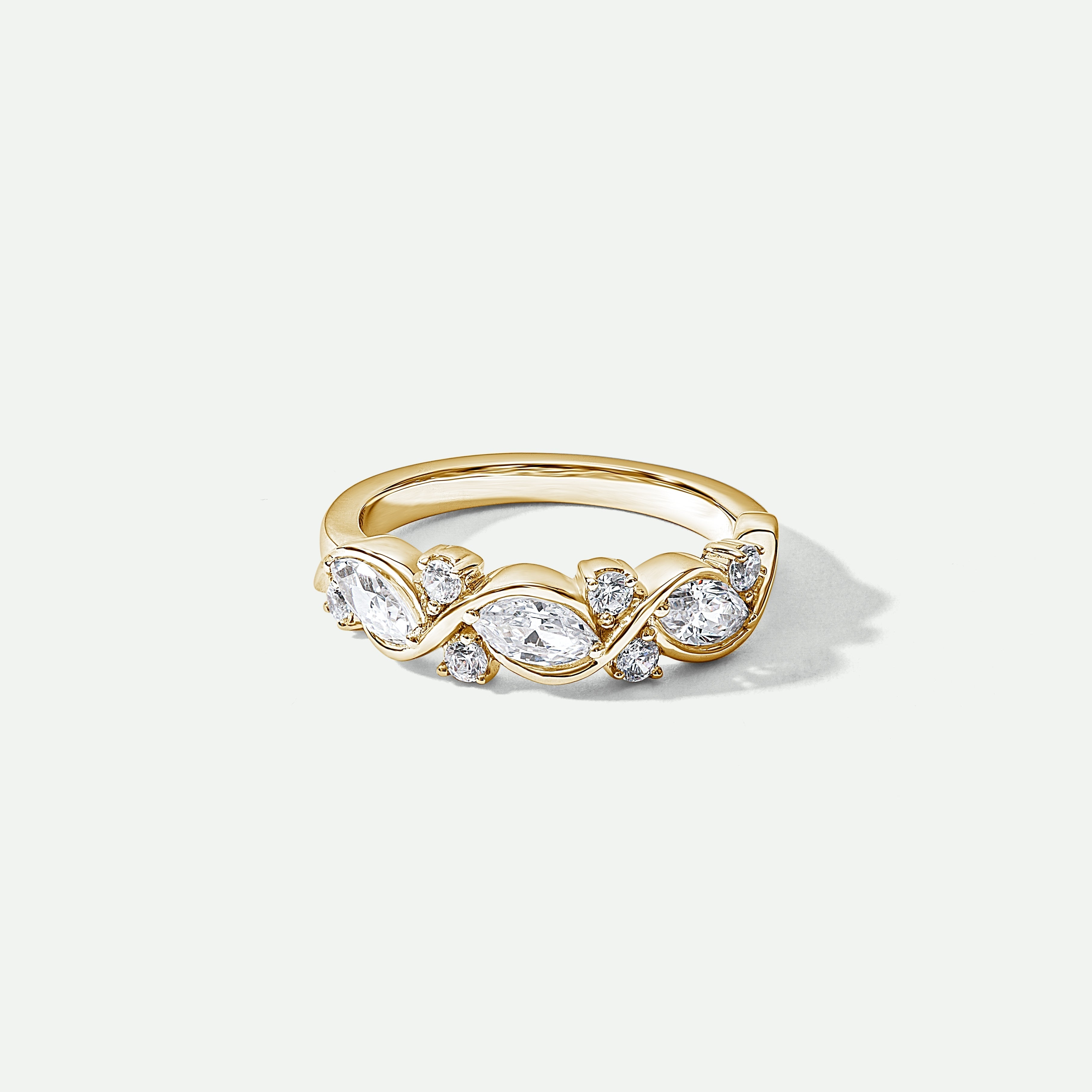 Liv | 9ct Yellow Gold 0.75ct tw Lab Grown Diamond Entwined Band Ring ...