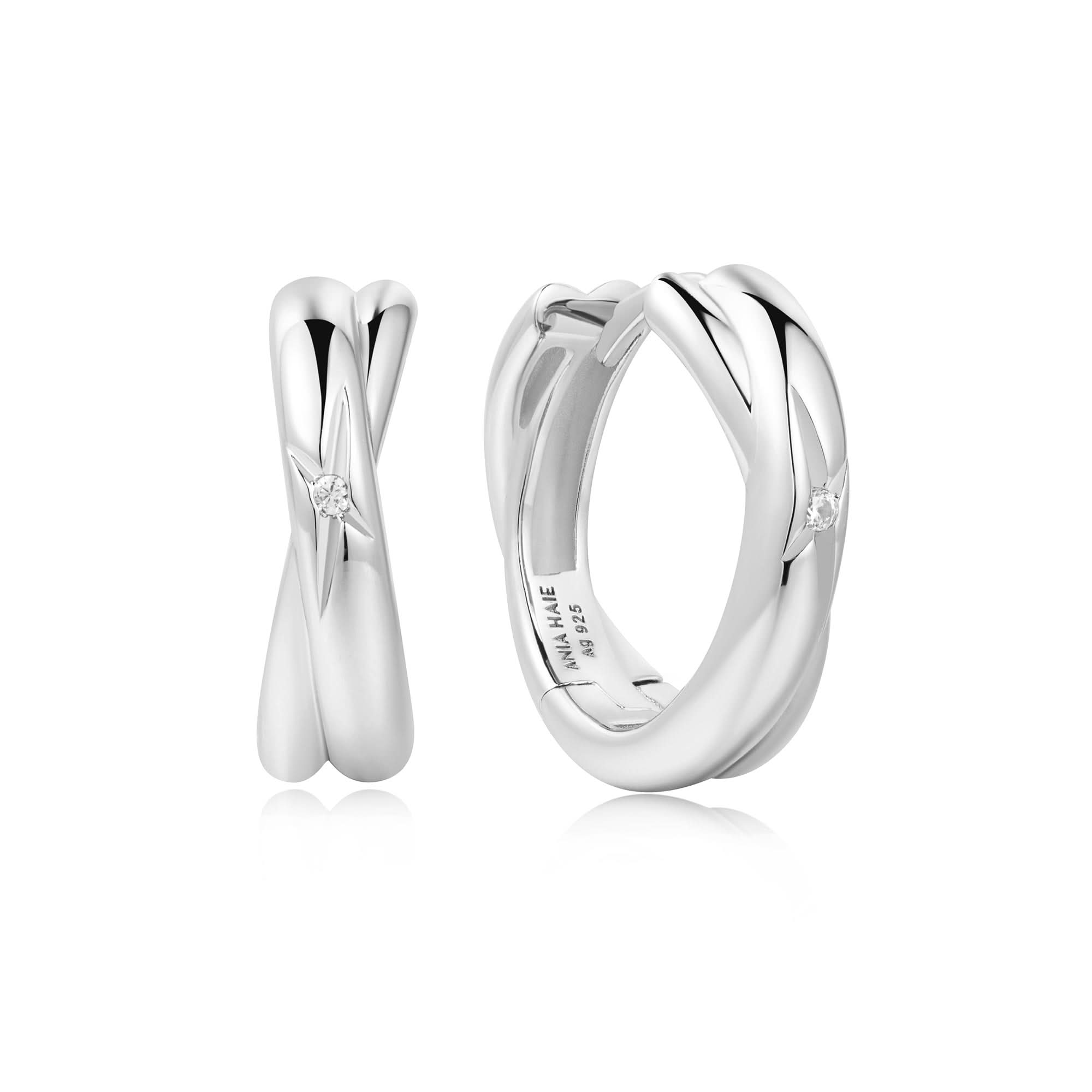 Ania Haie Silver Cross Duo Huggies E061-16H – Exclusive Design ...