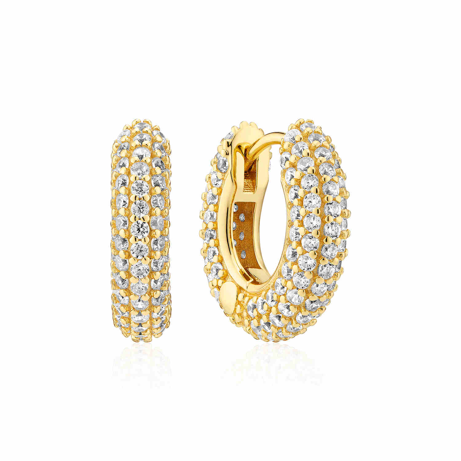 Gold Plated Carrara Piccolo Earrings SJ-E2473-CZ-YG – Elegant – Acotis ...
