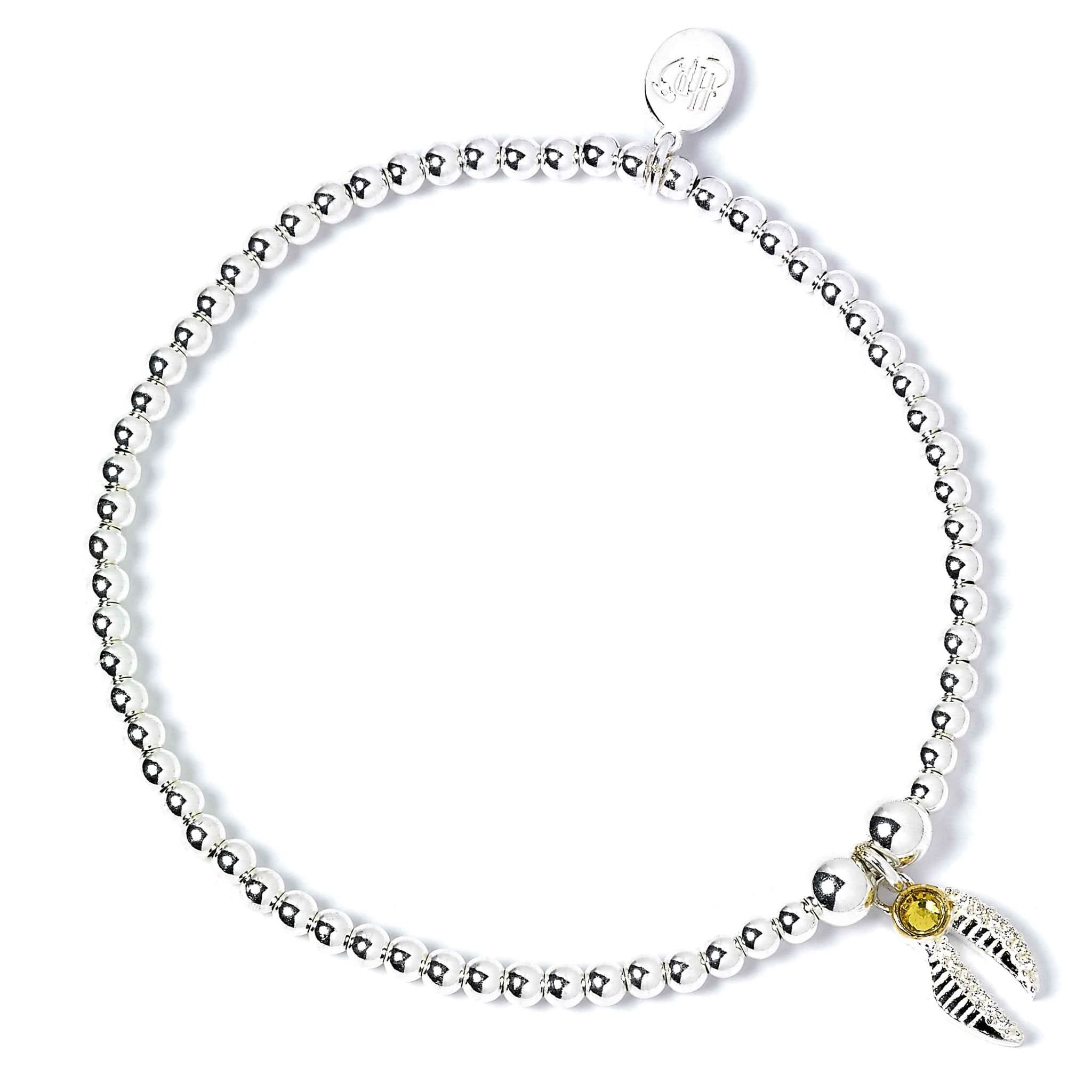 Harry Potter Sterling Silver Ball Bead Snitch Bracelet BHPSB004 ...