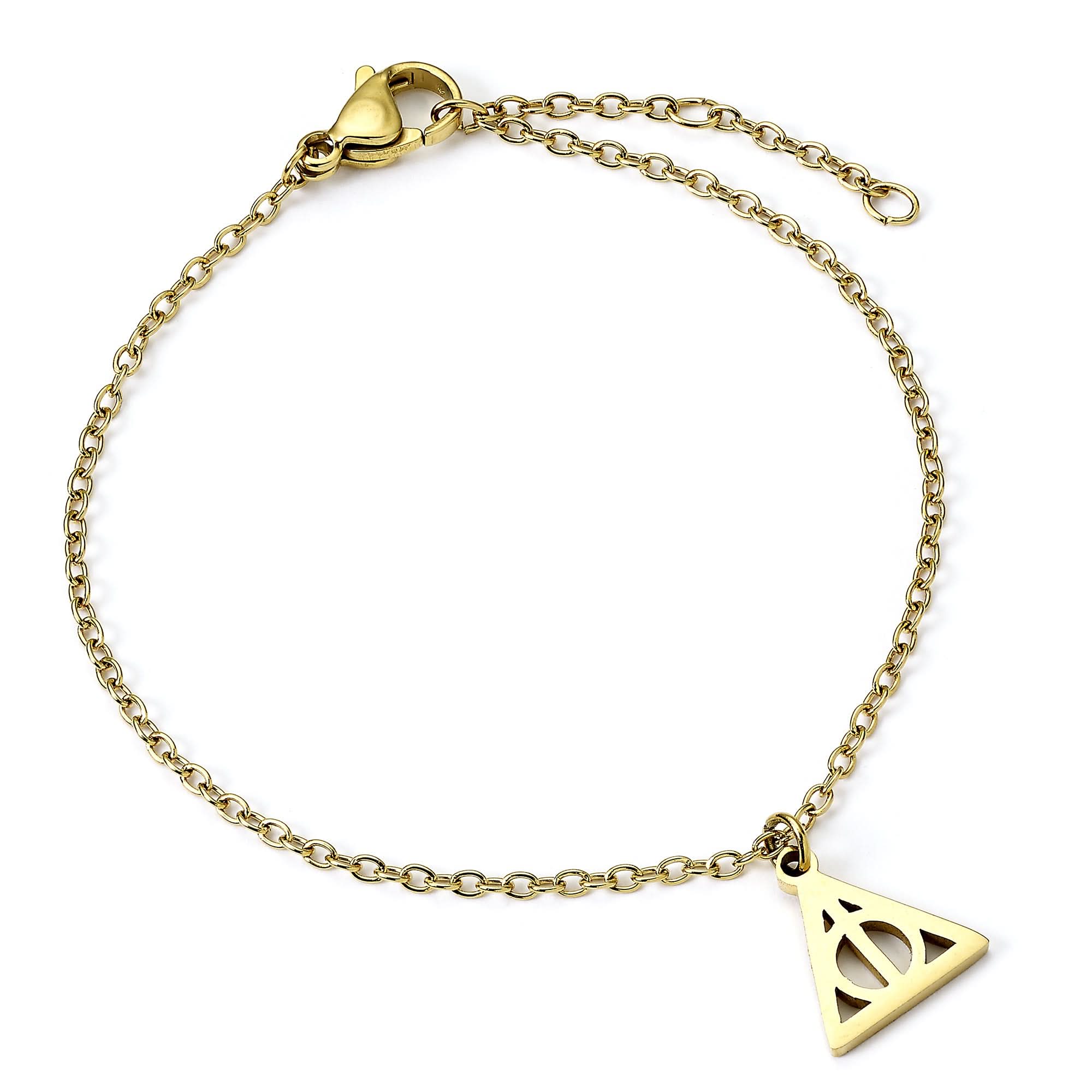 Harry Potter Deathly Hallows Stainless Steel Gold Chain Bracelet ...