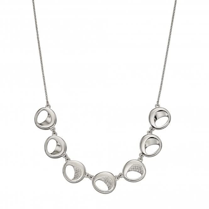 Fiorelli Silver Necklace Organic Cubic Zirconia Pave N4394C – Acotis ...