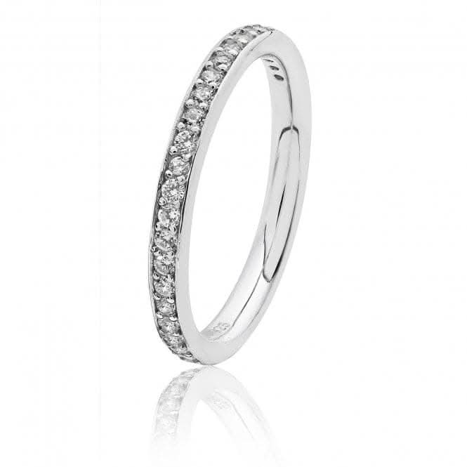 Silver & Co Half Carat Cubic Zirconia Thread Grain Set Ring – Acotis ...