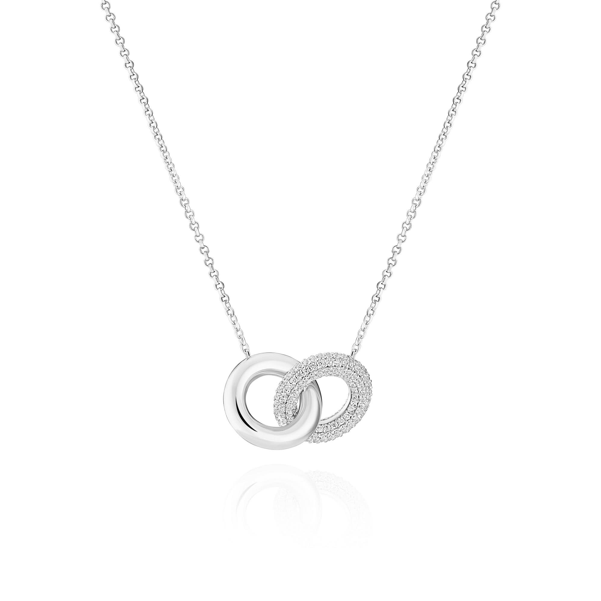 Sterling Silver Carrara Due Piccolo Necklace SJ-N2477-CZ – – Acotis ...